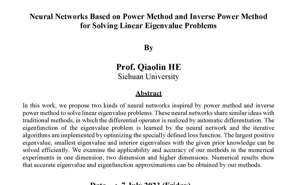 Department of Mathematics - Seminar on Applied Mathematics - Neural Networks Based on Power ...